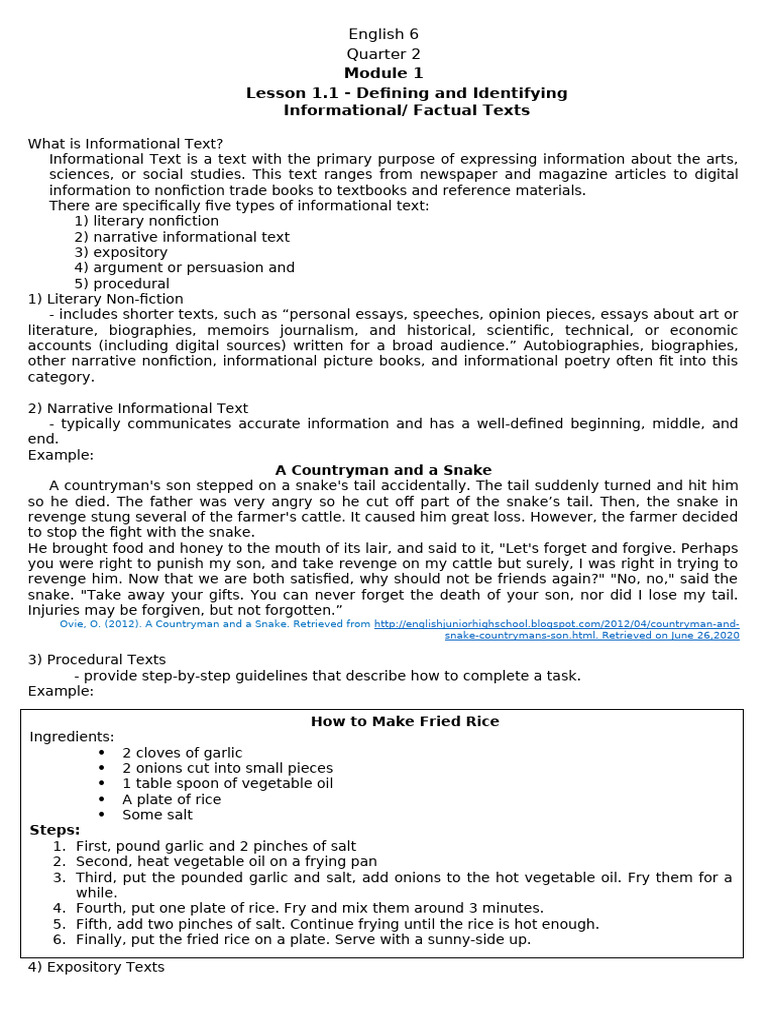 Understanding Informational Texts | PDF | Creative Nonfiction | Non Fiction