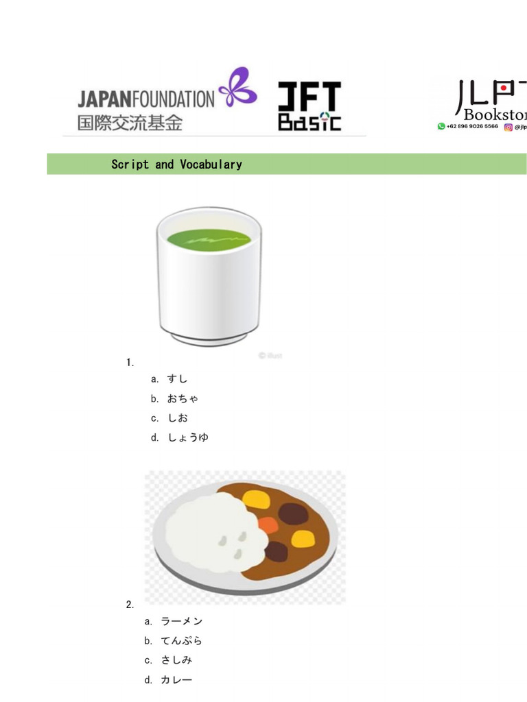 Soal JFT Basic Level Intermediate 2 (1) - 231201 - 160342 | PDF