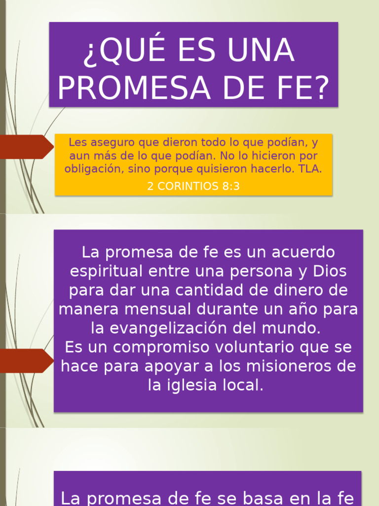Qué es la Promesa de Fe | PDF