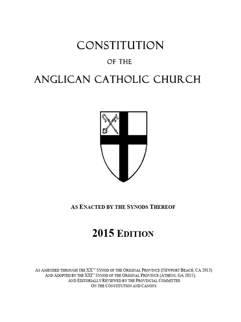 The Constitution of The Acc | PDF | Synod | Catholic Church
