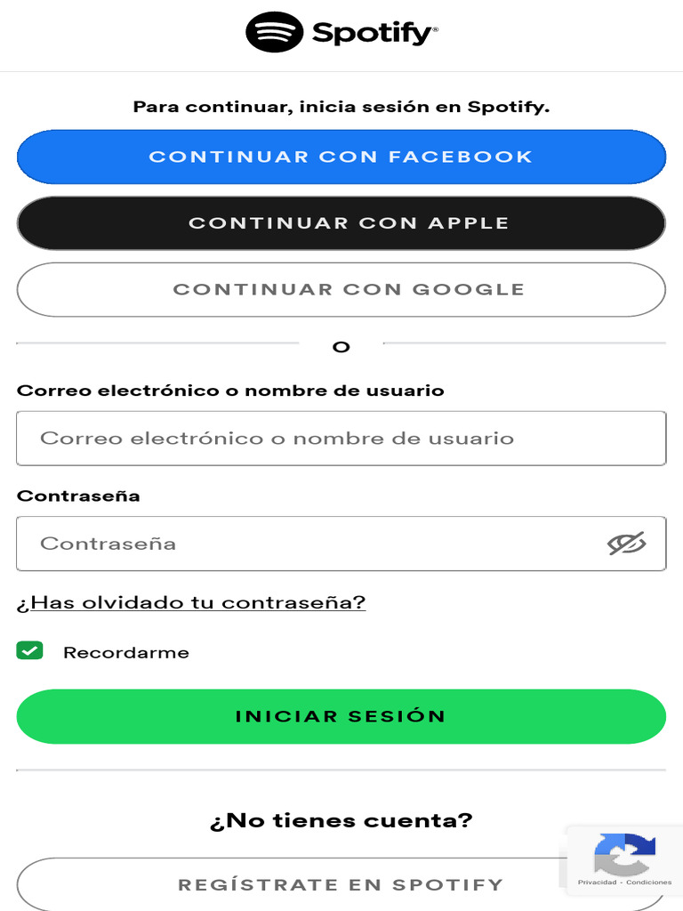 Iniciar Sesión - Spotify | PDF