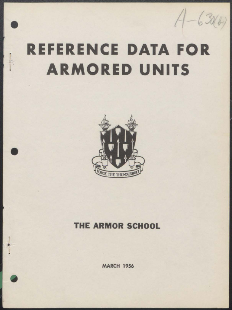 1956 Armored Unit Reference Data | PDF | Battalion | Company (Military ...