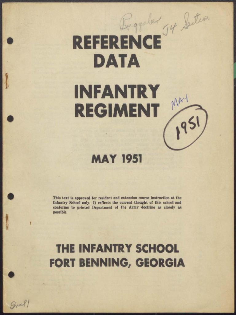 1951 Infantry Regiment Reference Data | PDF | Battalion | Company ...