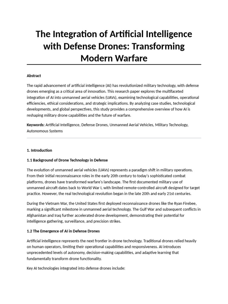 AI-Driven Defense Drones Unveiled | PDF | Unmanned Aerial Vehicle ...