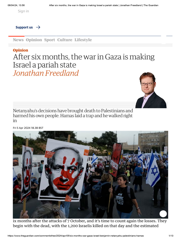 After Six Months, The War in Gaza is Making Israel a Pariah State ...