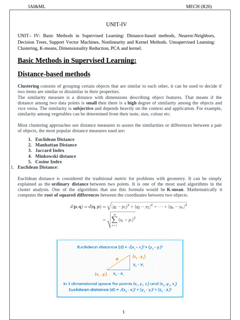 IAI&ML UNIT-4 | PDF | Support Vector Machine | Principal Component Analysis