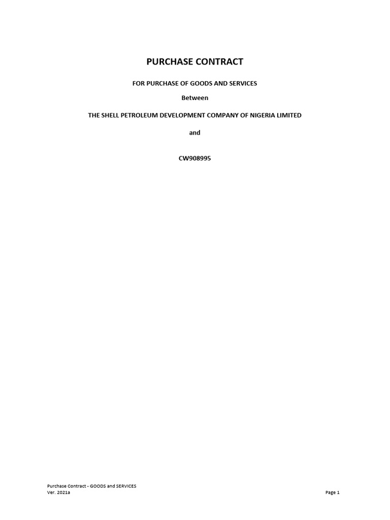 Sample Purchase Contract GOODS and SERVICES - IVMS FMS | PDF ...