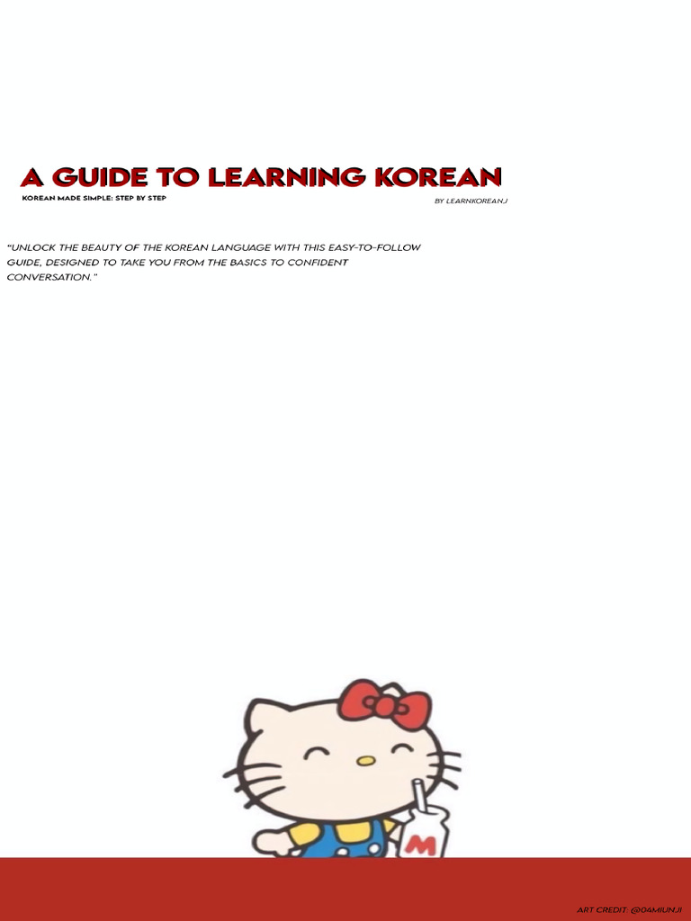A Guide To Learning Korean by Learnkoreanj | PDF