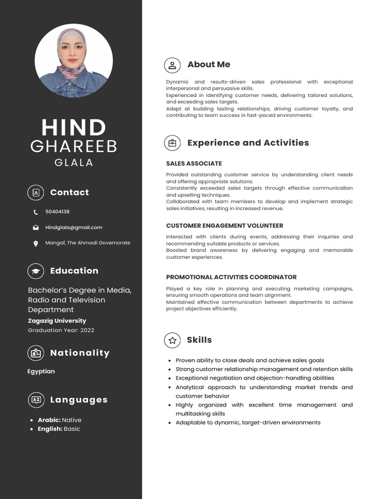 Hind CV 8 | PDF | Sales | Communication