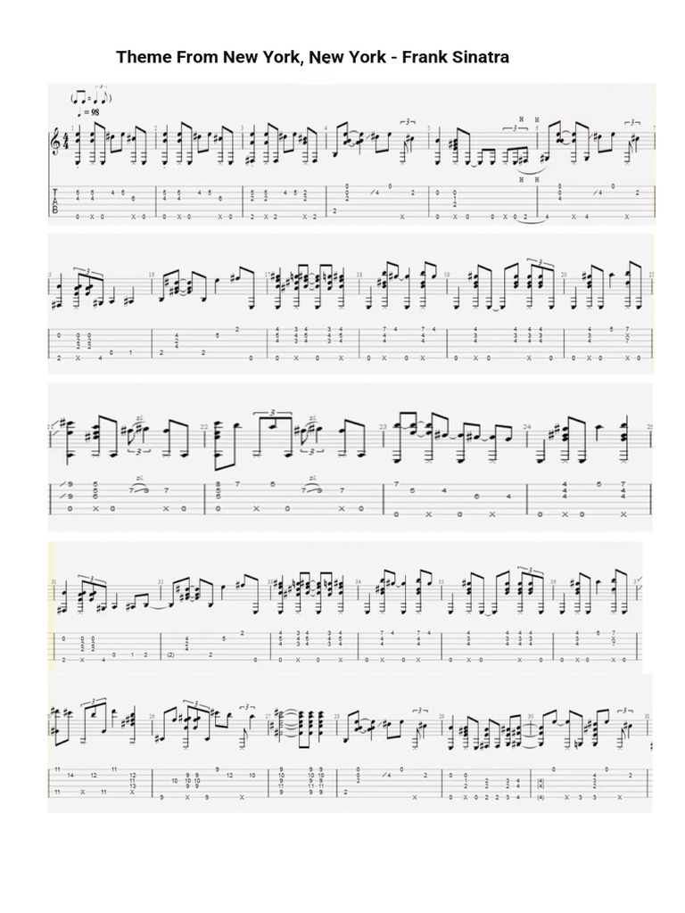 Theme From New York, New York - Frank Sinatra | PDF