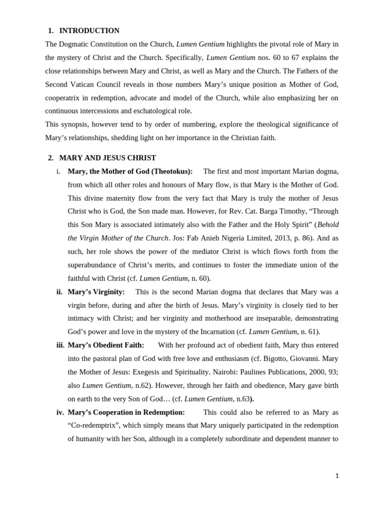 Mary, Christ and The Church | PDF | Mary, Mother Of Jesus | Jesus