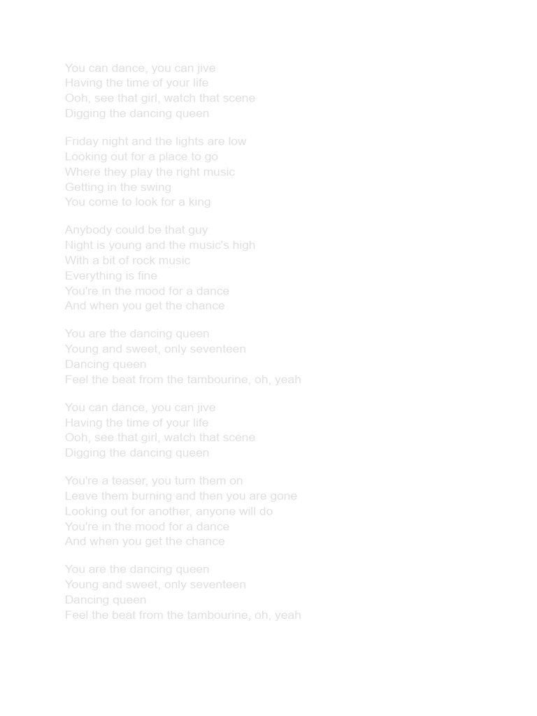 Dancing queen | PDF
