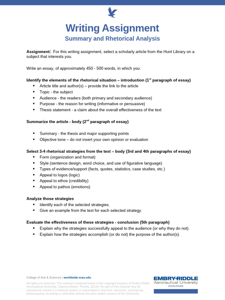Summary and Rhetorical Analysis | PDF