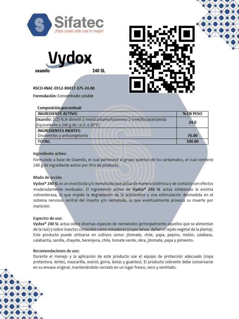Vydox® 240 SL: Insecticida y Nematicida | PDF