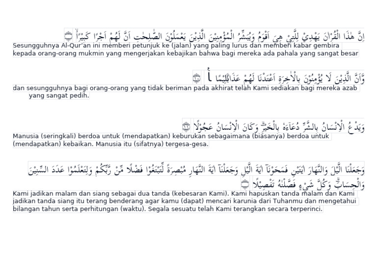 Surat Al Isra Ayat 9 | PDF