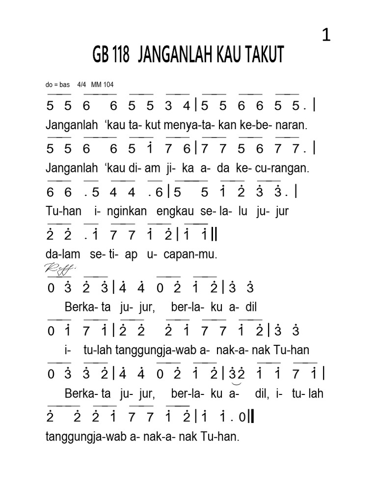 GB 118 - Janganlah Kau Takut | PDF