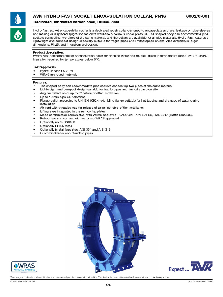 8002-0-001_FAST SOCKET_DN300-2000_en | PDF | Pipe (Fluid Conveyance) | Materials