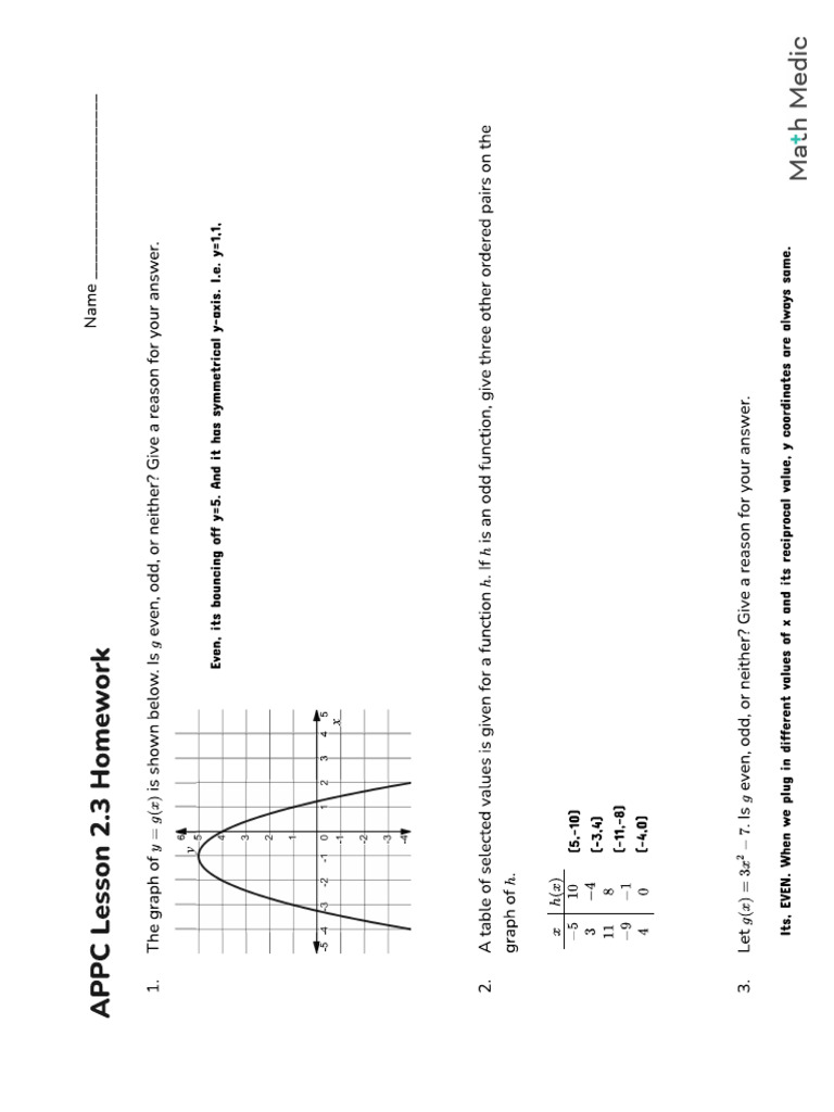 Ap Precalc - 2.3HW | PDF