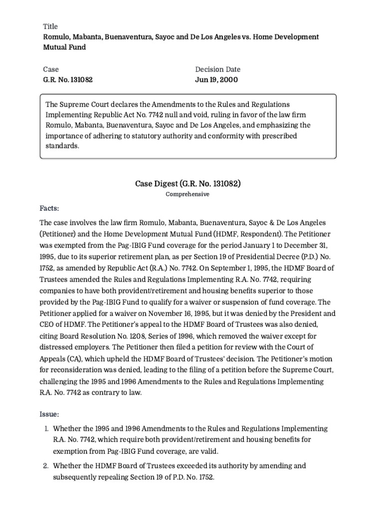 Romulo, Mabanta, Buenaventura, Sayoc & de Los Angeles vs. Home ...