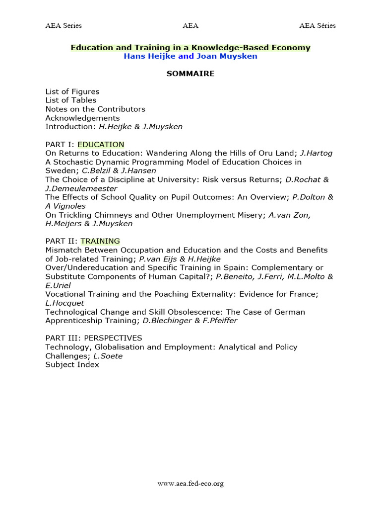 1.4. Education and Training in a Knowledge Ba NA Intro | PDF