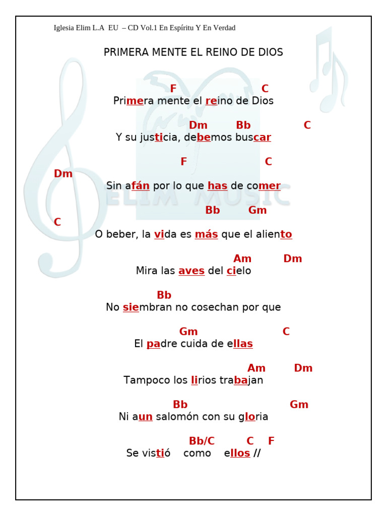 02 - Ministerio Elim - Primeramente El Reino de Dios | PDF