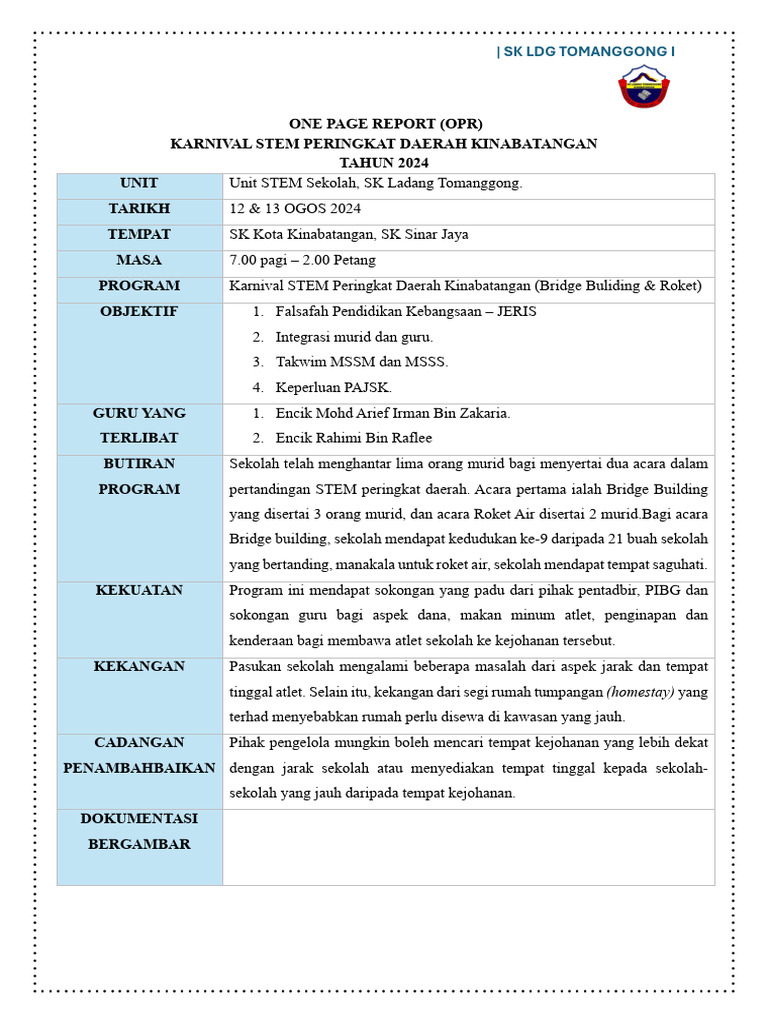 Opr Stem Daerah 2024 | PDF