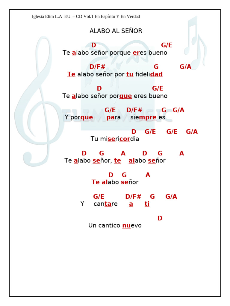 14 - Ministerio Elim - Alabo Al Señor | PDF