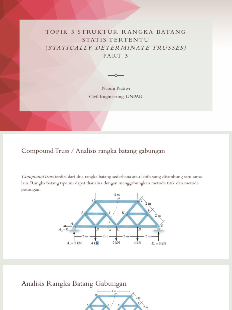 3C. Statically Determinate Trusses (Part 3) | PDF
