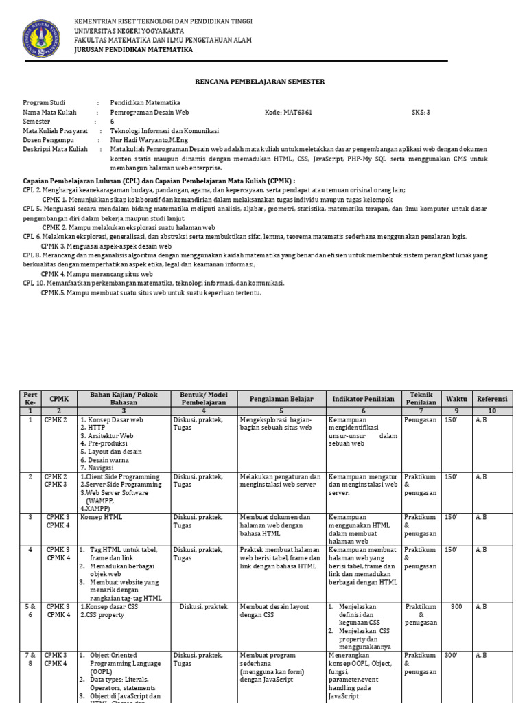 RPS-Pemrograman Desain Web | PDF