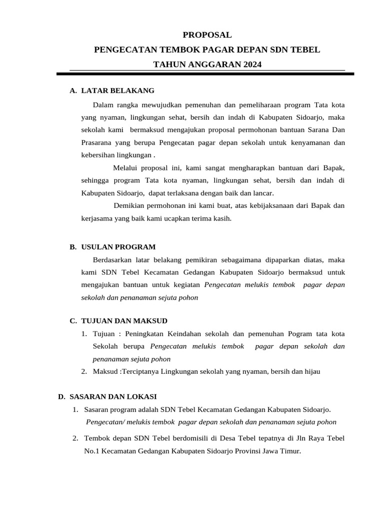 Proposal Isi Pengecatan | PDF