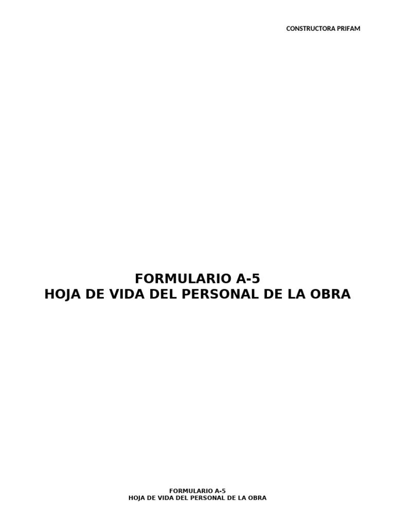 FORMULARIO A-5 | PDF