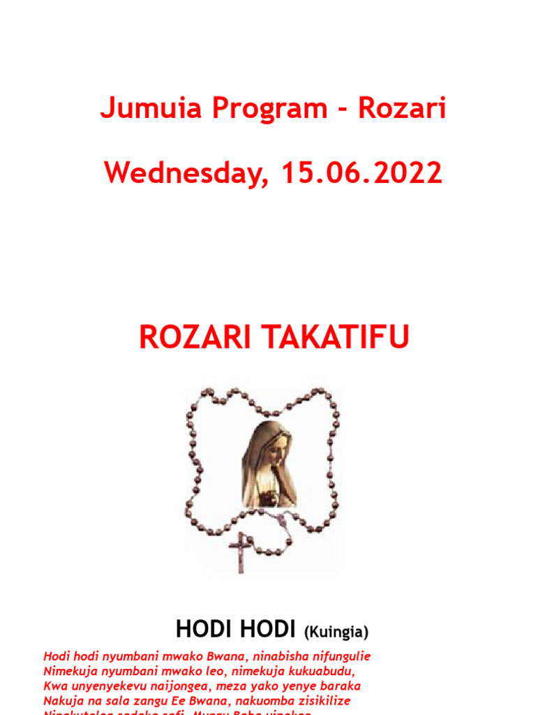 Jumuia Program - 2022.06.15 - Furaha - ST Anne | PDF