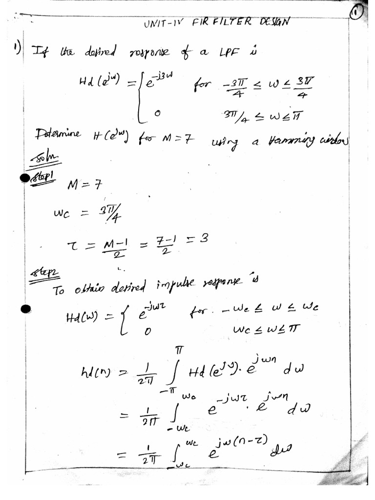 DSP FIR Filter Design | PDF DSP FIR Filter Design | PDF