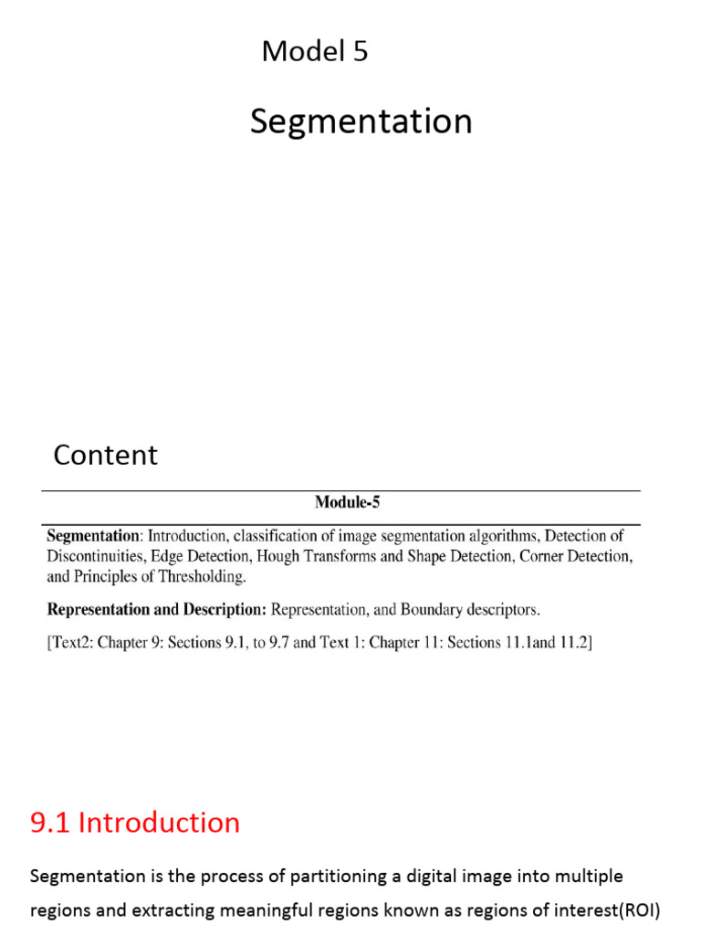 M5 Segmentaion PART 1 | PDF | Image Segmentation | Signal Processing