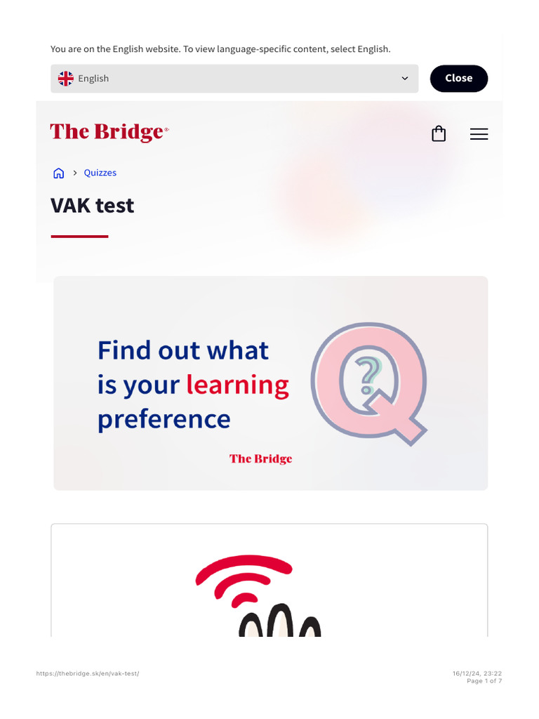VAK Test Online - Learning Styles Quiz - The Bridge | PDF | Learning ...