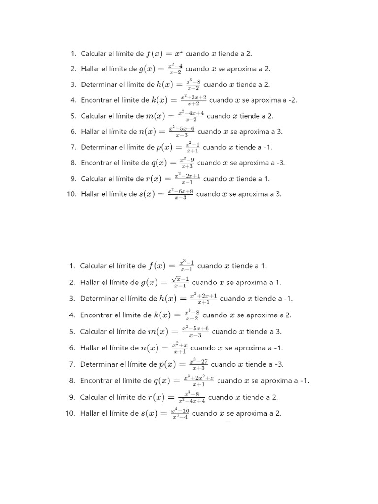 Concepto de Límite en Funciones | PDF