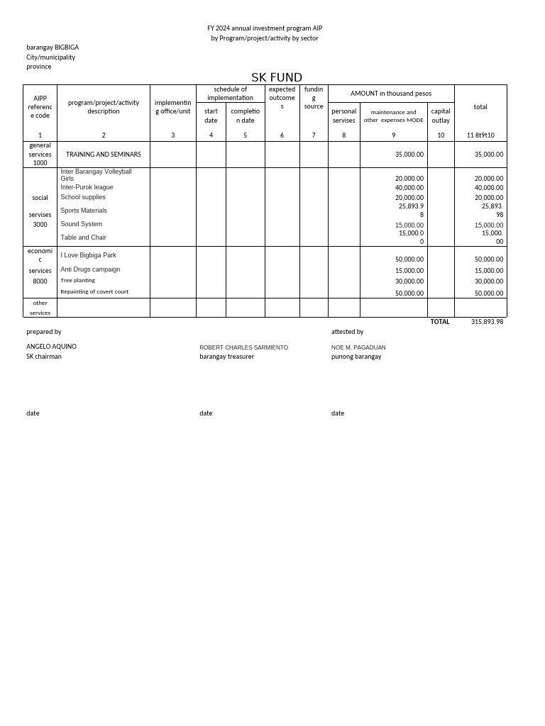 FY 2024 Annual Investment Program AIP. BIGBIGA | PDF