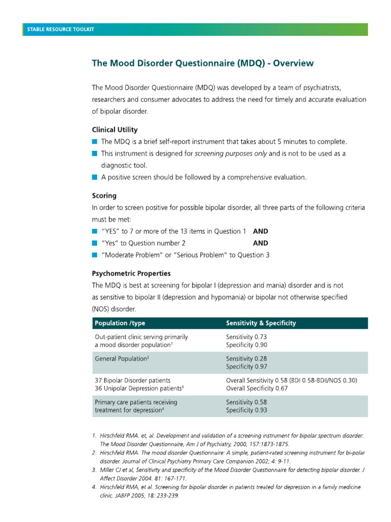 MDQ Ingles | PDF