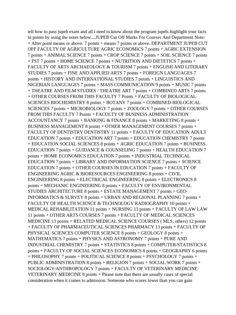 Tell How To Pass Jupeb Exam and All I Need To Know About The Program ...