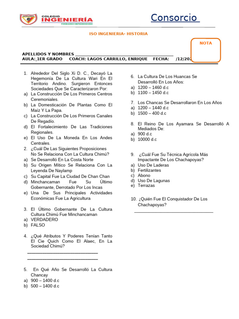 Iso Historia 1ero | PDF