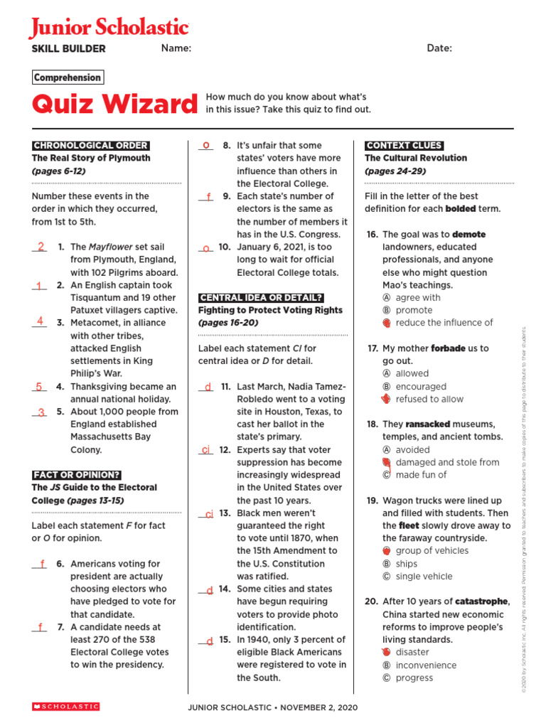 Quiz Wizard | PDF | Plymouth Colony | Voting