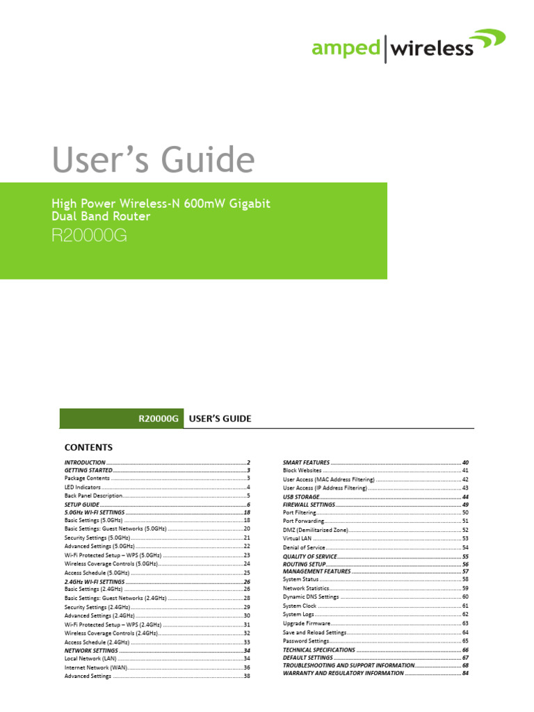R20000G Dual Band Router User Guide | PDF | Wi Fi | Port (Computer ...