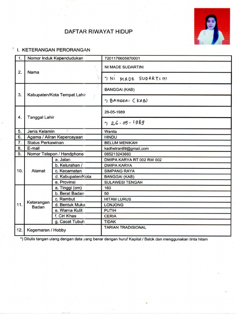drh perorangan ok | PDF