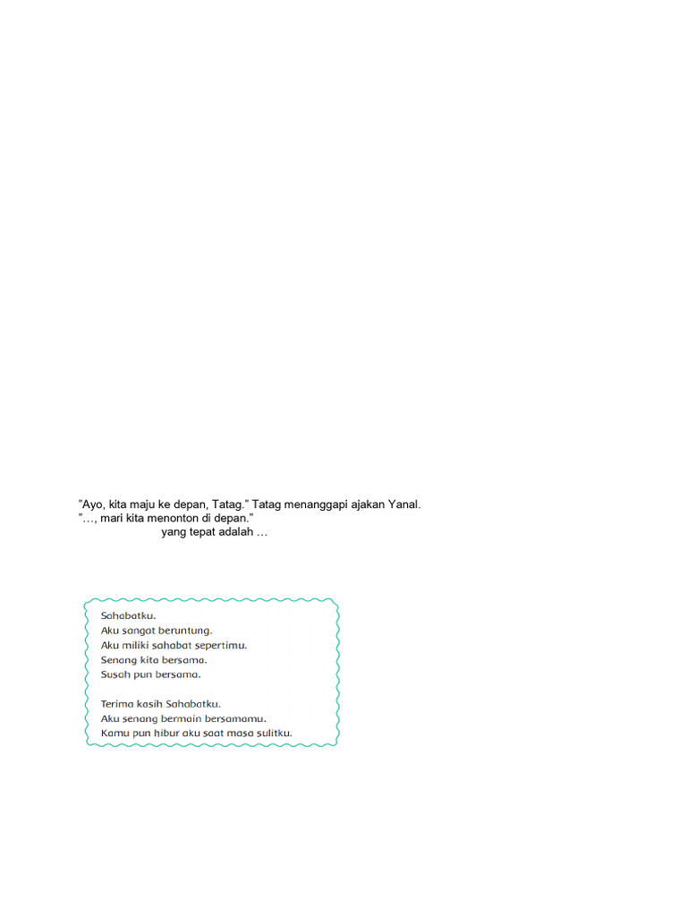 LATIHAN SOAL PTS KELAS 1 TEMA 5 SUB 3-4 | PDF