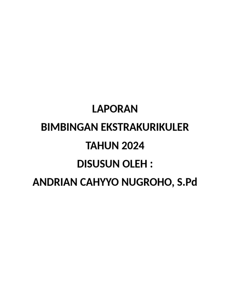 Laporan PMM Ekstrakurikuler | PDF