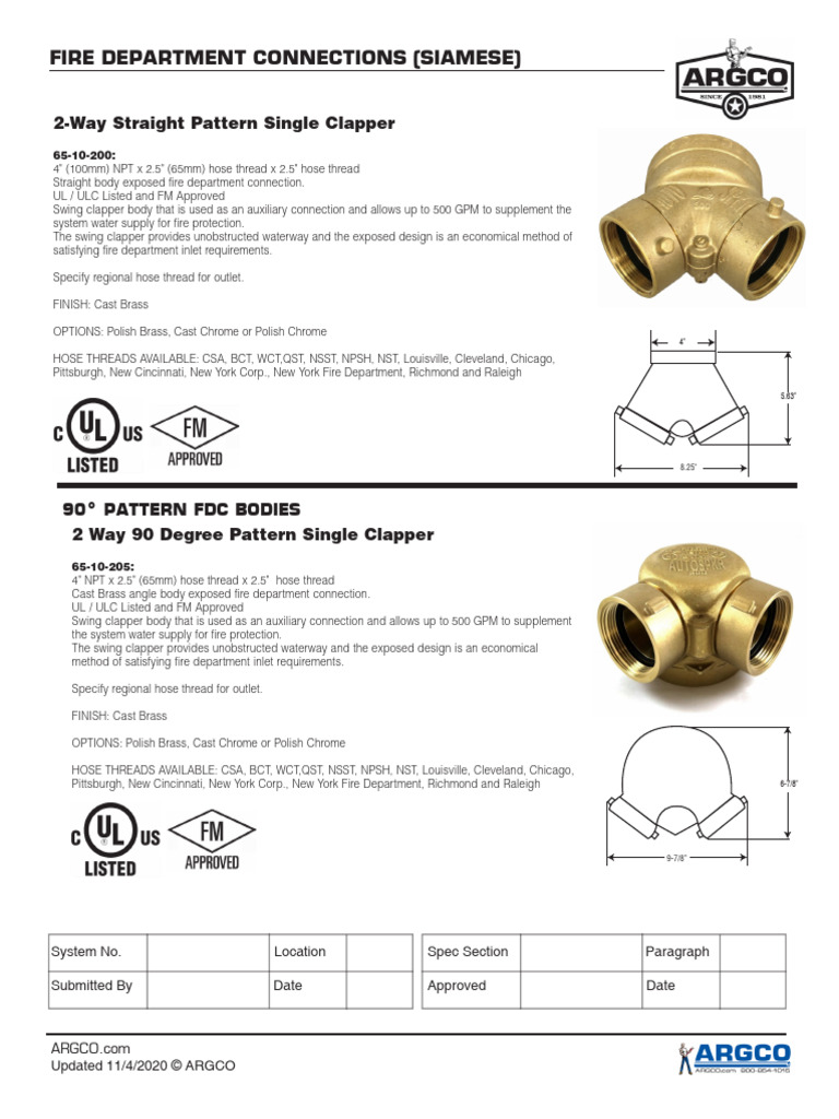 Fire Dept Connection Products Guide | PDF