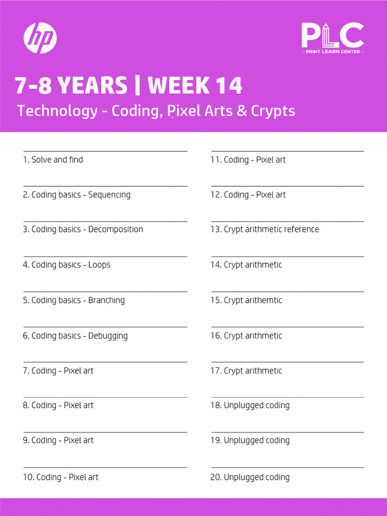 7 8 Week14 Technology Codingpixelarts - Crypts | PDF | Control Flow | Mathematics