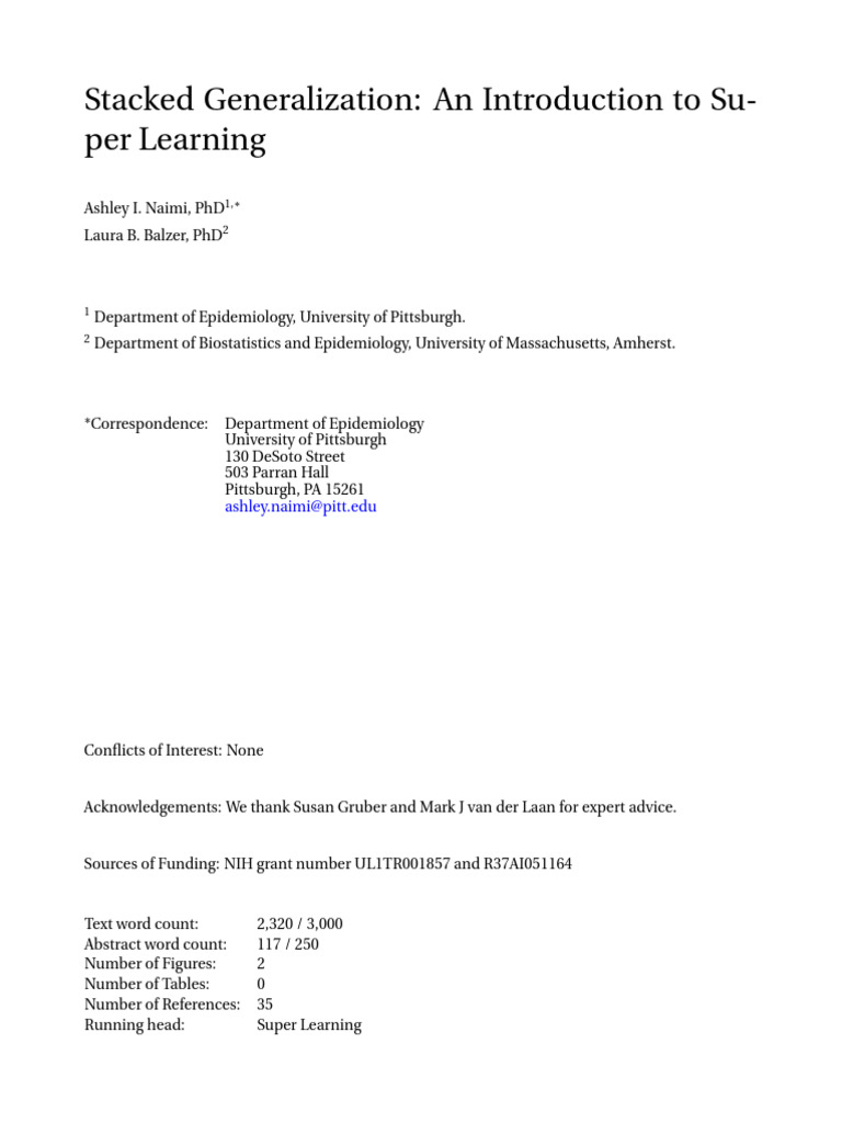 Stacked Generalization an Introduction to Super Le | PDF | Regression Analysis | Applied Mathematics