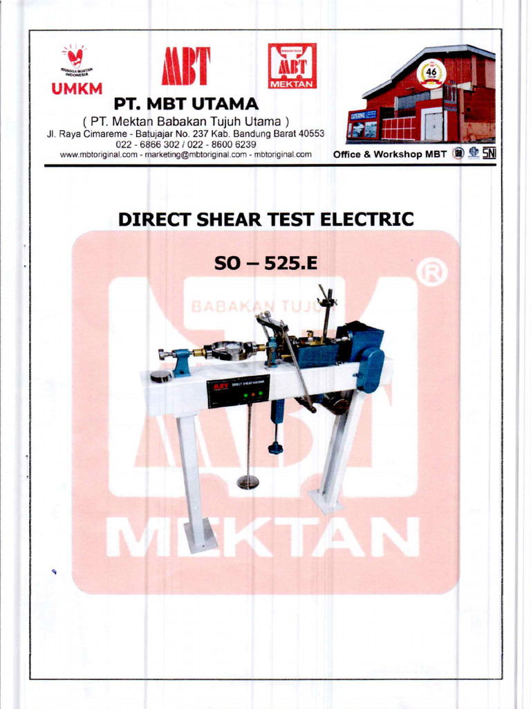 Direct Shear Test Electric | PDF