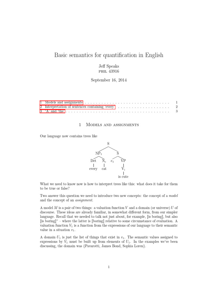 5 Quantification Semantics | PDF | Interpretation (Logic) | Function (Mathematics)